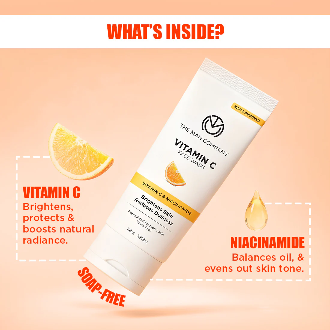Vitamin C Face Wash | Vitamin C & Niacinamide (100ml) | The Man Company